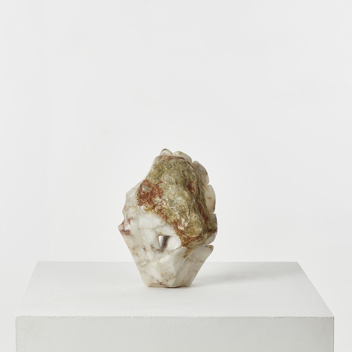 Carved Raw Edge White Marble Abstract Sculpture, 1980s at 1stDibs