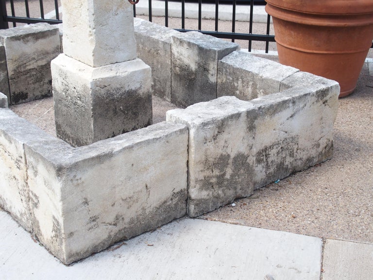 Carved Rectangular Limestone Center Fountain from Provence, France at ...