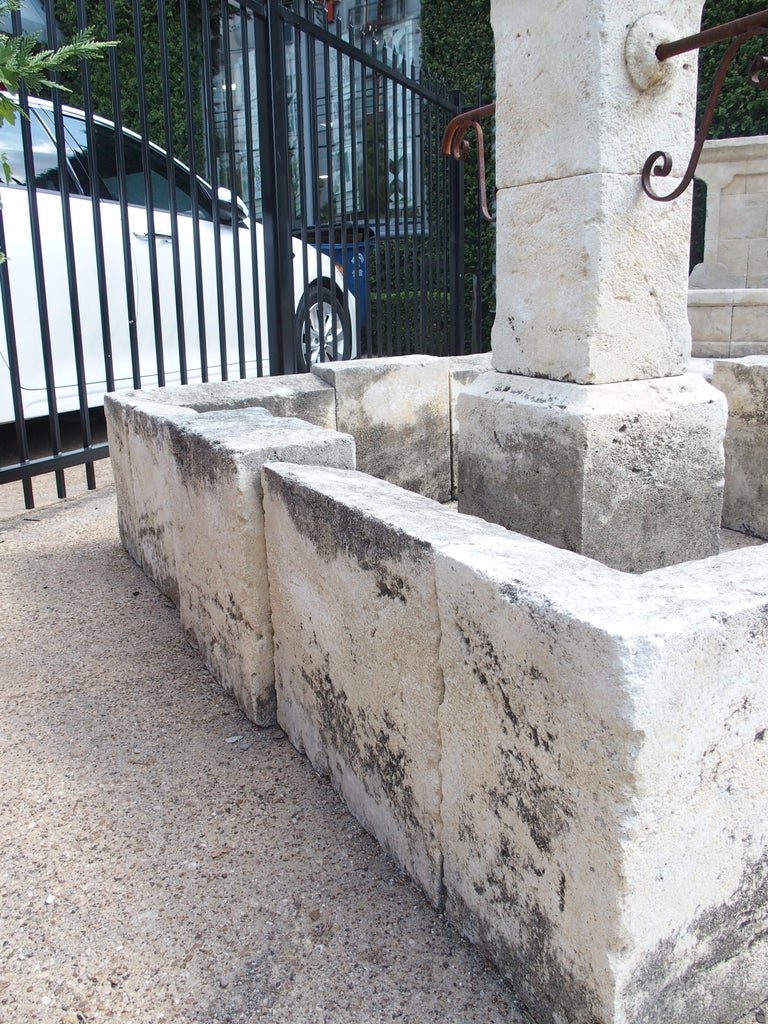 Carved Rectangular Limestone Center Fountain from Provence, France at ...
