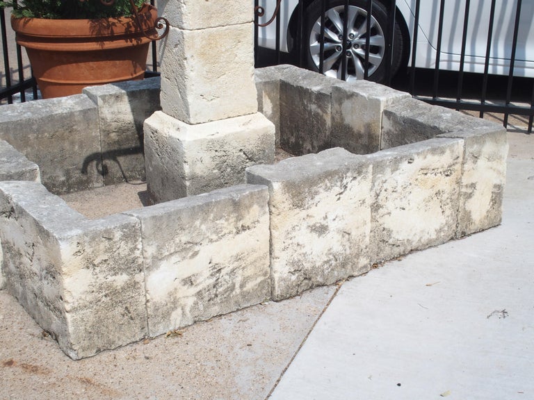 Carved Rectangular Limestone Center Fountain from Provence, France at ...