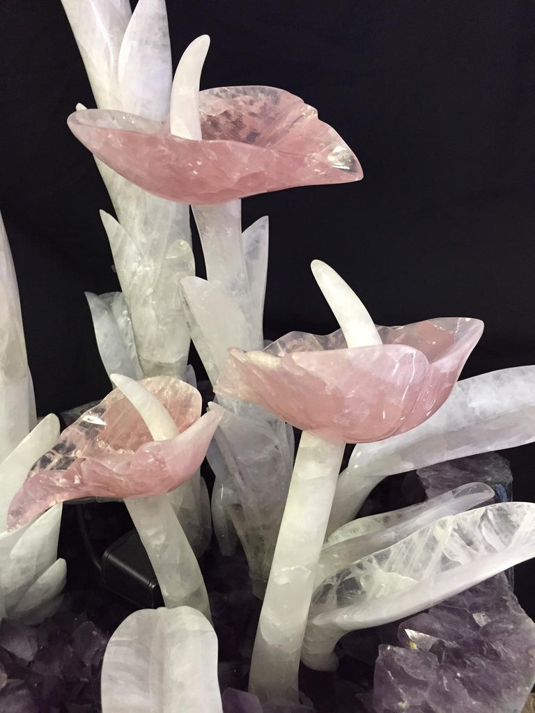 Carved Rock Crystal and Gemstone Fountain For Sale at 1stDibs | rose ...