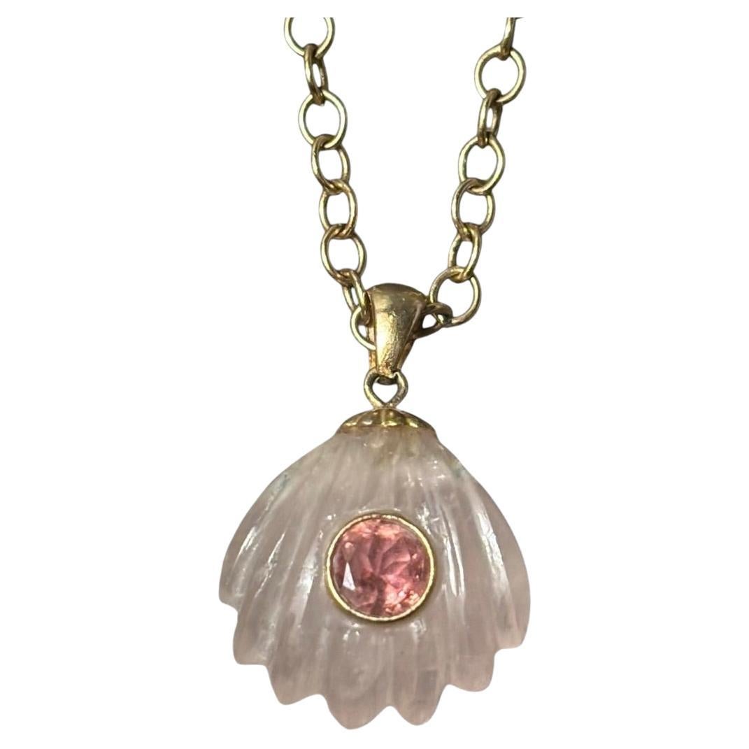 WABI SABI SHELL PENDANT, Natural Shell, Pink Tourmaline and 14k Gold ...