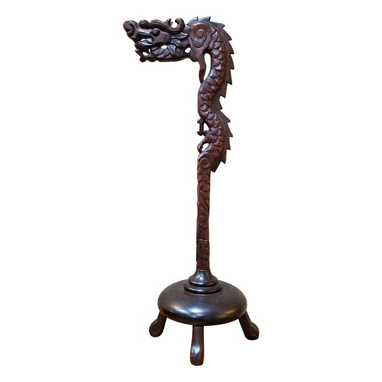 Carved Rosewood Chinese Lantern Base For Sale at 1stDibs