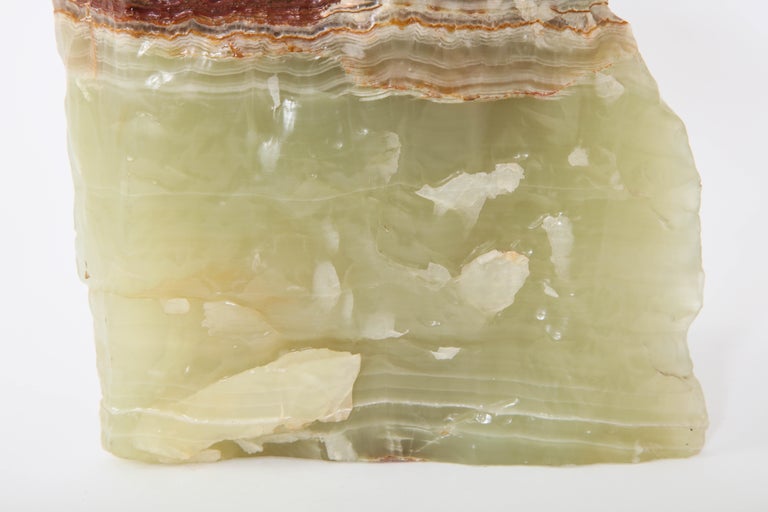 Carved Sculptural Green and Rust Organic Onyx Block Table Lamp, France ...