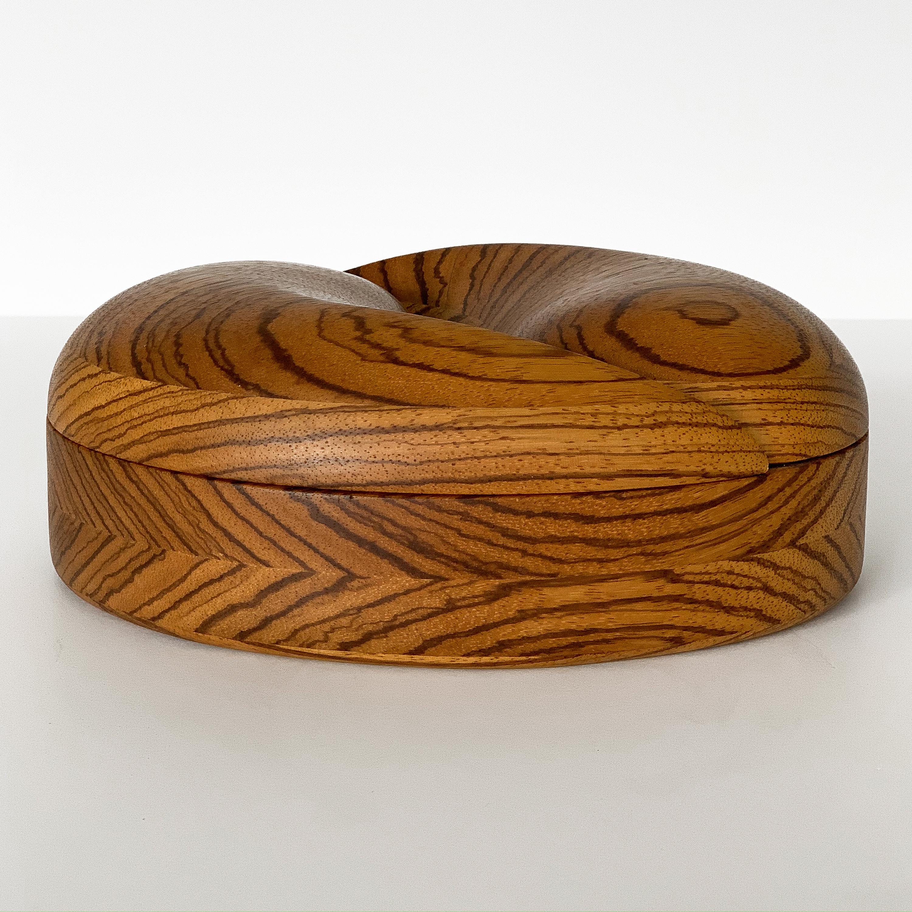 Carved Sculptural Zebrawood Box by Steven Spiro at 1stDibs