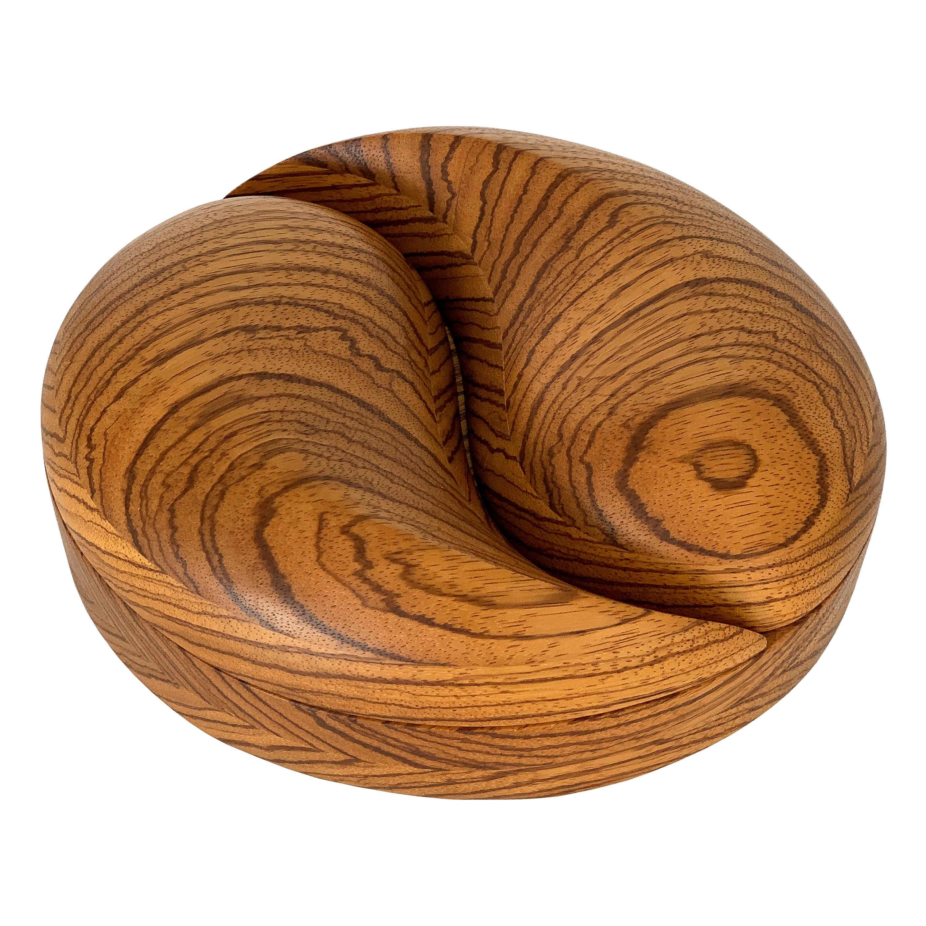 Carved Sculptural Zebrawood Box by Steven Spiro at 1stDibs
