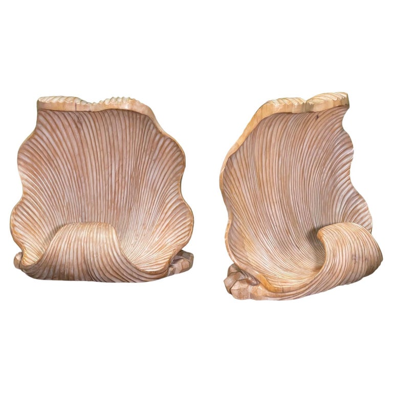 Carved Sea Shell Double Base Dining Table Attributed to Serge Roche For ...