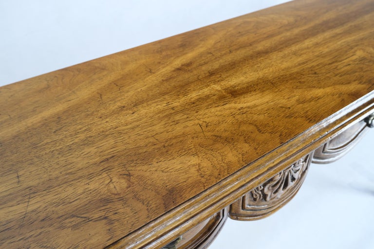 Carved Serpentine Front 2 Drawers Cabriole Leg Console Sofa Entry Table ...