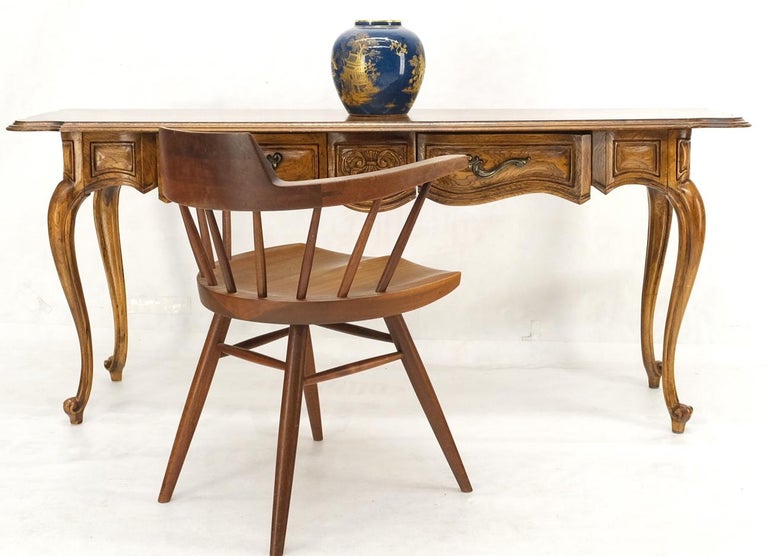 Carved Serpentine Front 2 Drawers Cabriole Leg Console Sofa Entry Table ...