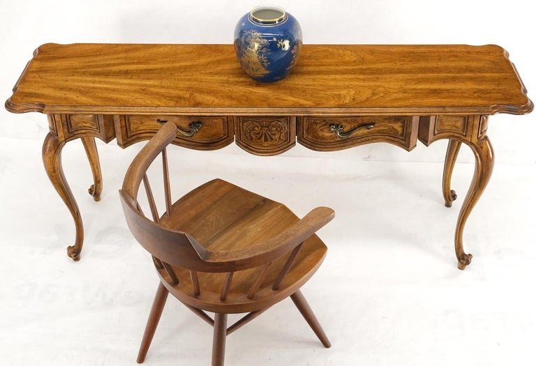 Carved Serpentine Front 2 Drawers Cabriole Leg Console Sofa Entry Table ...