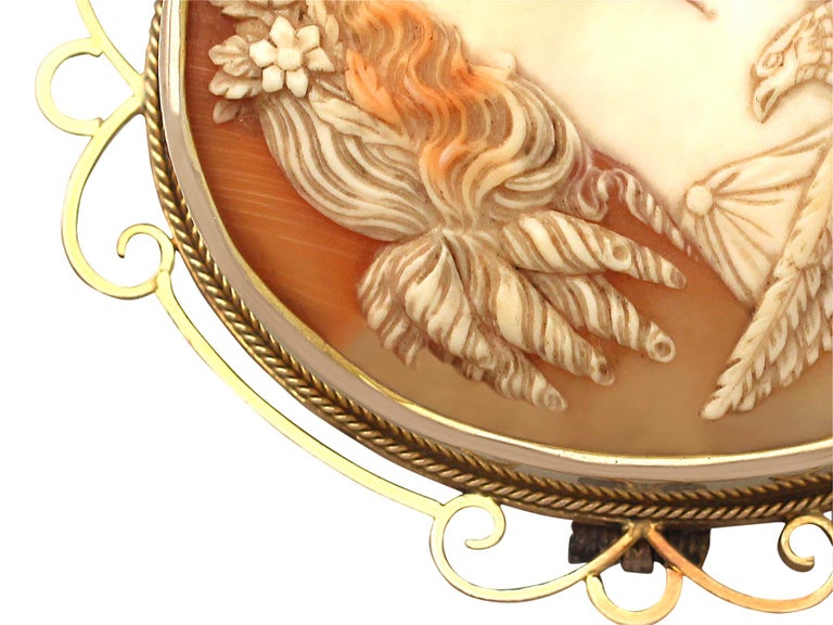 Antique Carved Shell and Yellow Gold Cameo Brooch, Circa 1880 For Sale ...