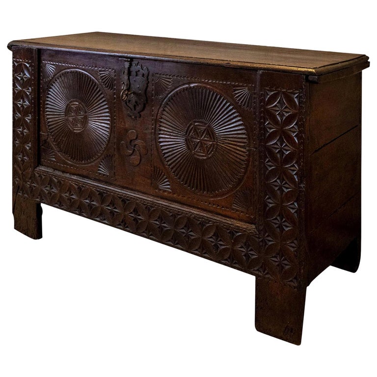 Carved Spanish Chest at 1stDibs