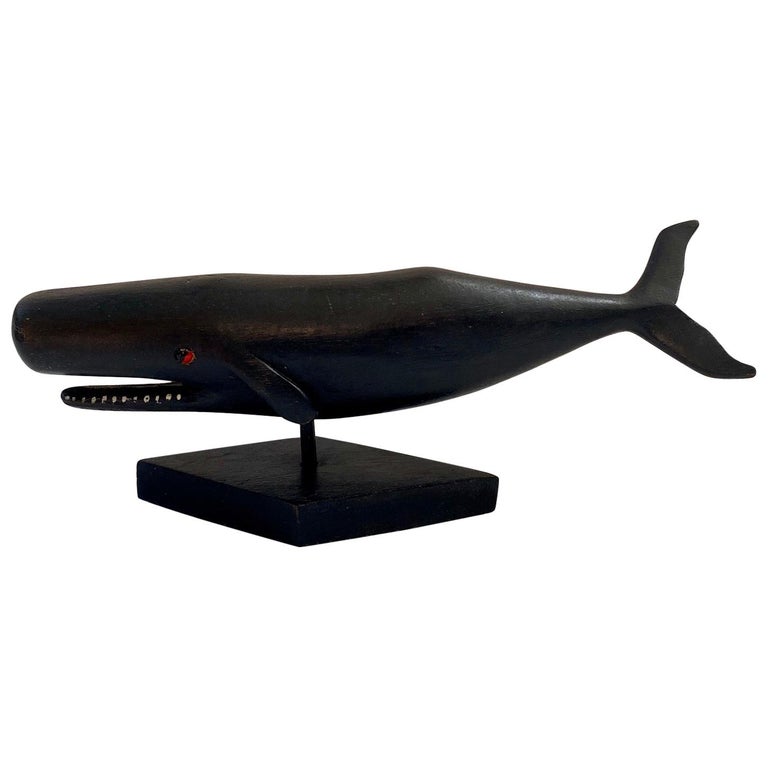 Carved Sperm Whale by William Shepard, circa 1950s at 1stDibs