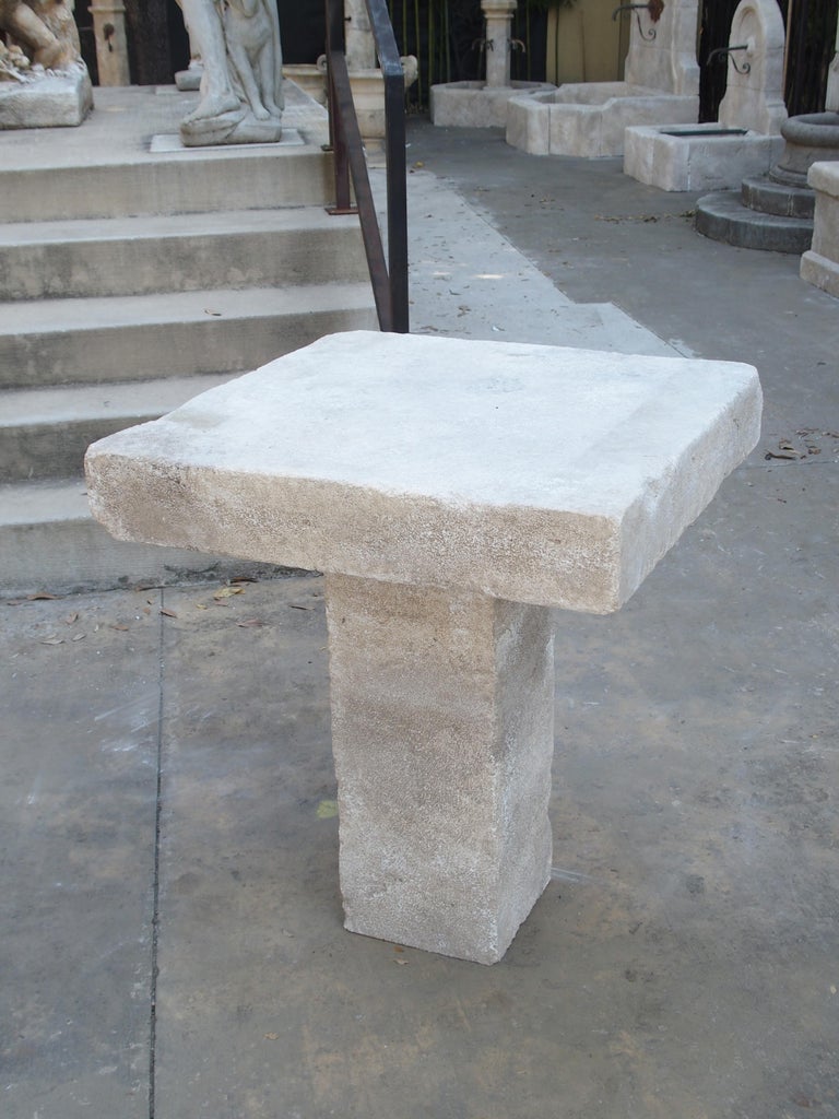 Carved Square Top French Limestone Bistro Table at 1stDibs