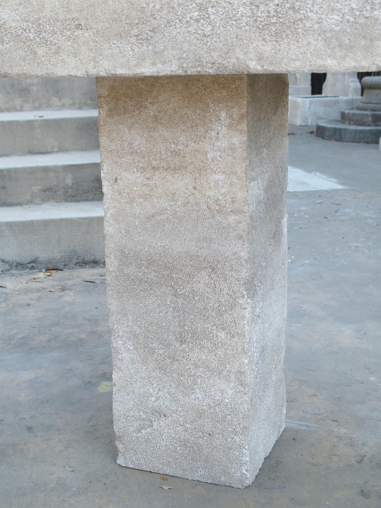 Carved Square Top French Limestone Bistro Table at 1stDibs