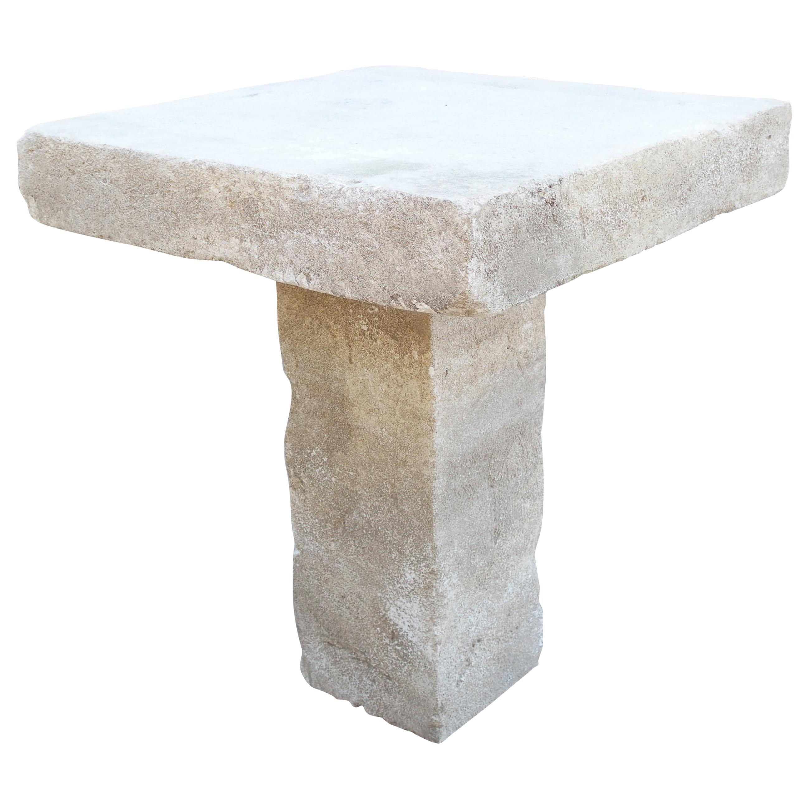 Carved Square Top French Limestone Bistro Table at 1stDibs