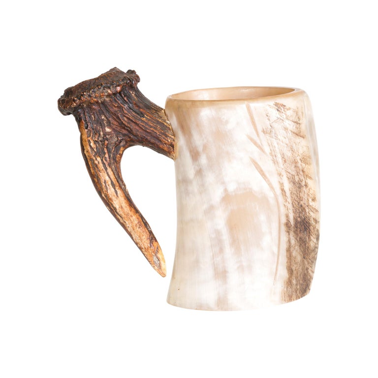 Carved Steer Horn Stein For Sale at 1stDibs