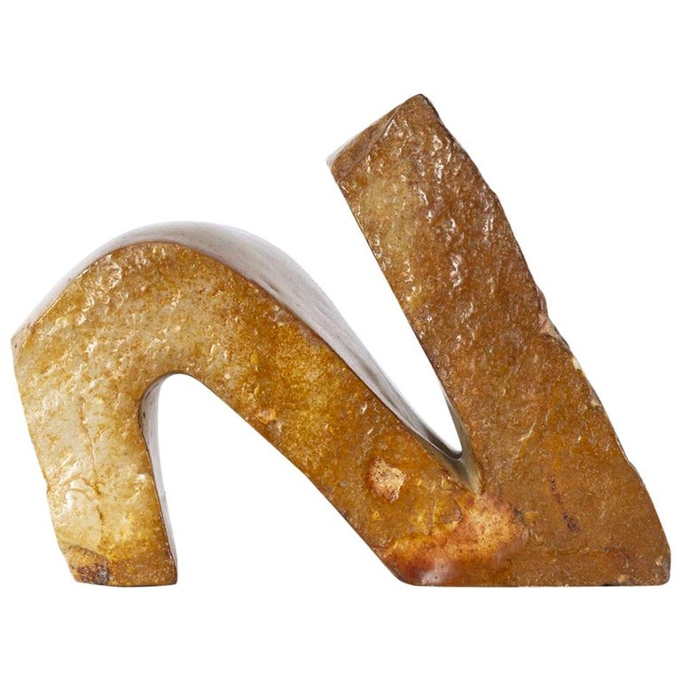 Carved Stone Abstract Alpha Numeric Sculpture For Sale at 1stDibs