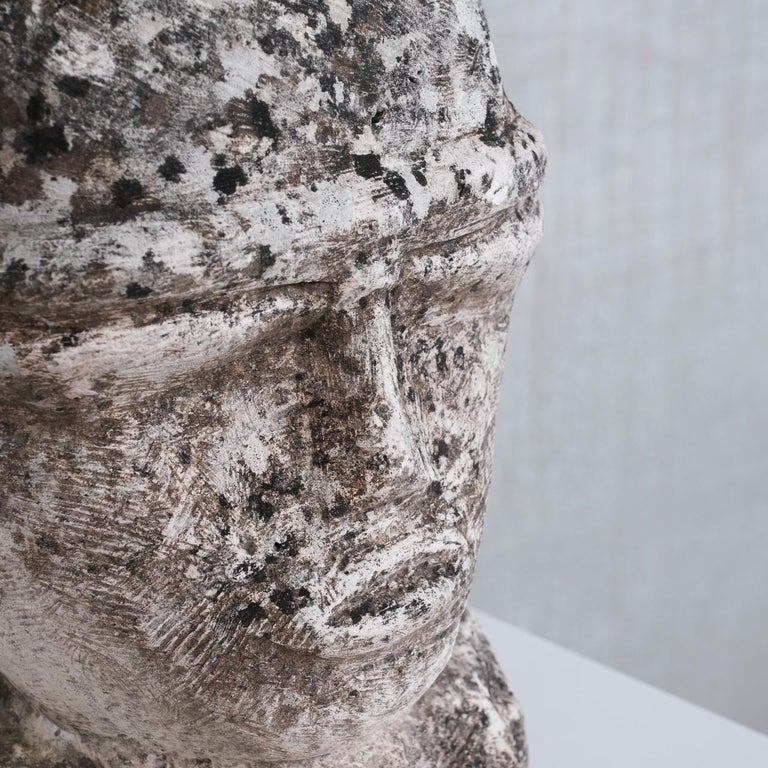 Carved Stone French Antique Head Sculpture For Sale at 1stDibs