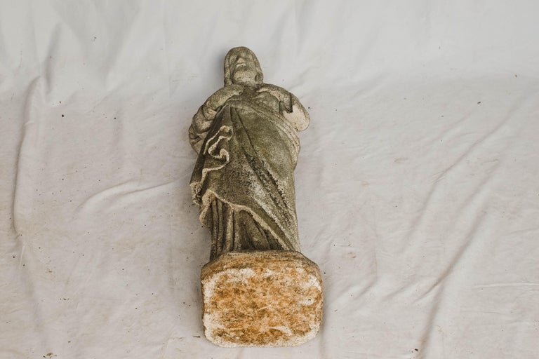 Carved Stone Jesus Garden Statue at 1stDibs | jesus garden statues ...
