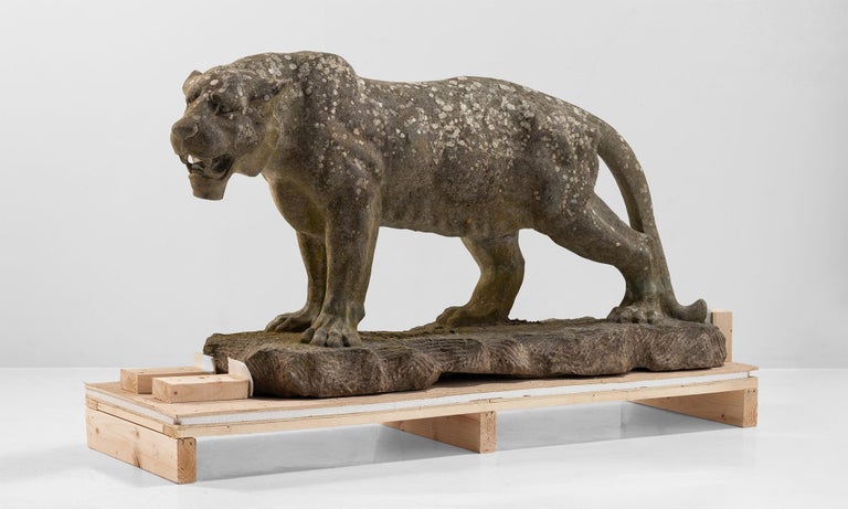 Carved Stone Lioness England, 20th Century at 1stDibs