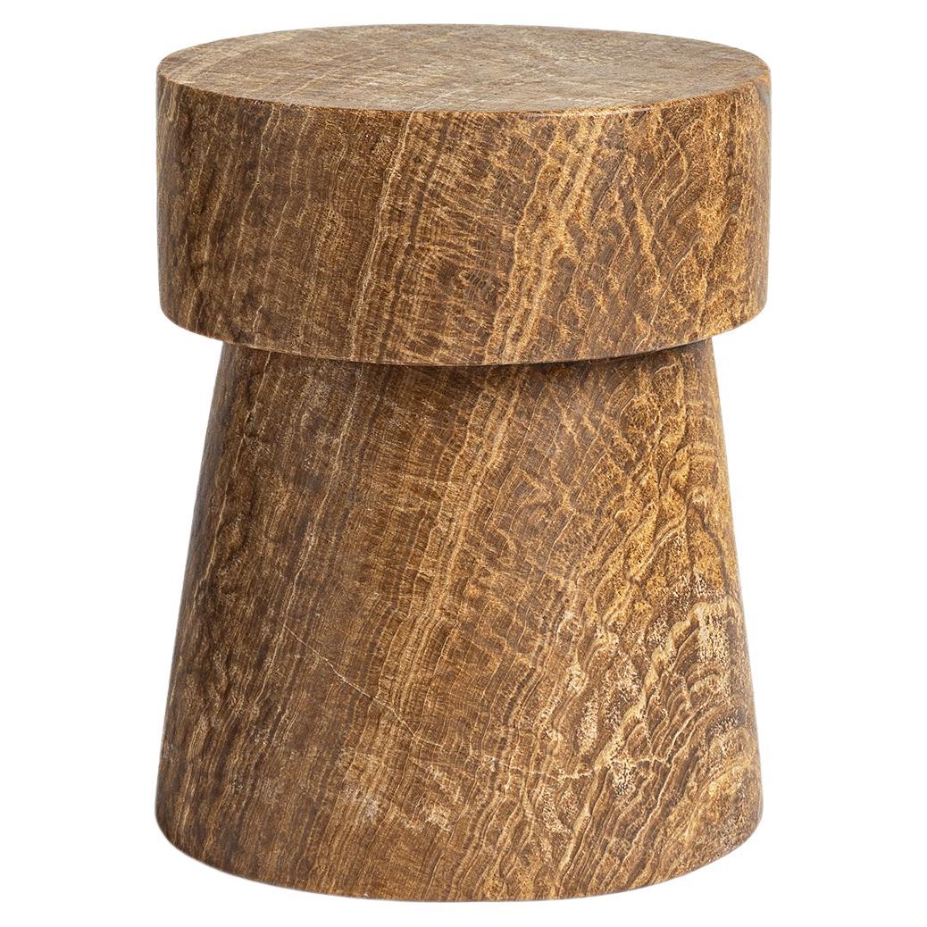 Carved Stone Stool in Brown Onyx For Sale at 1stDibs
