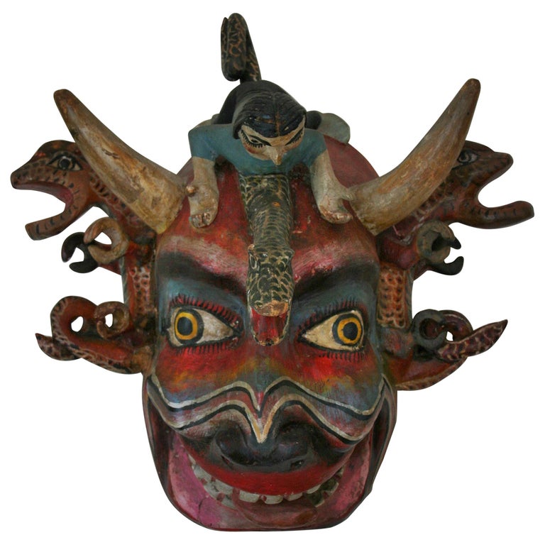 Carved Tibetan Ceremonial Mask at 1stDibs