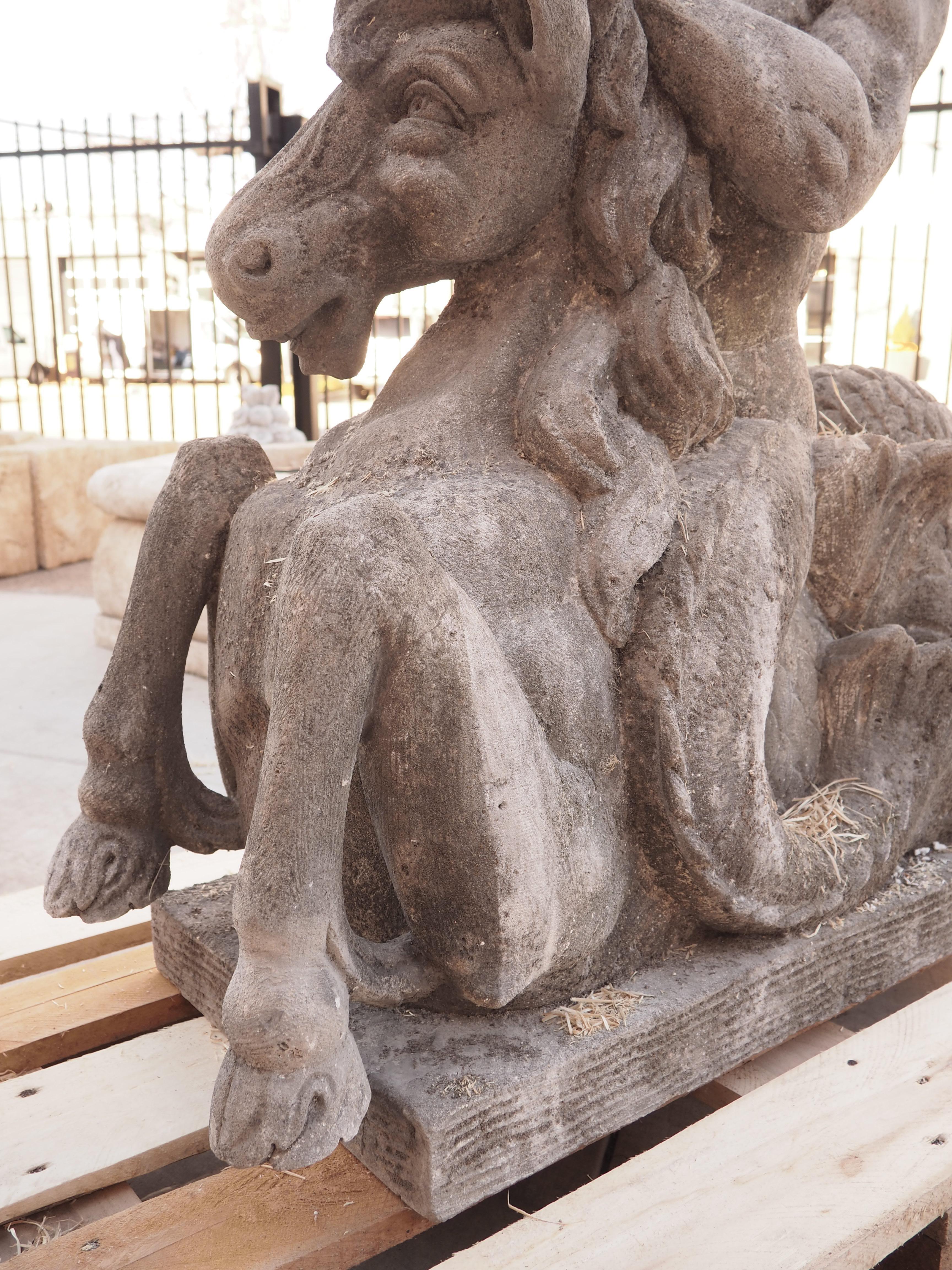 Carved Vicenza Triton Sea Centaur Sculpture or Fountain Element from ...