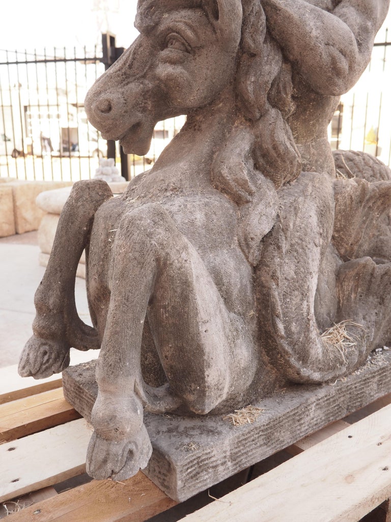 Carved Vicenza Triton Sea Centaur Sculpture or Fountain Element from ...