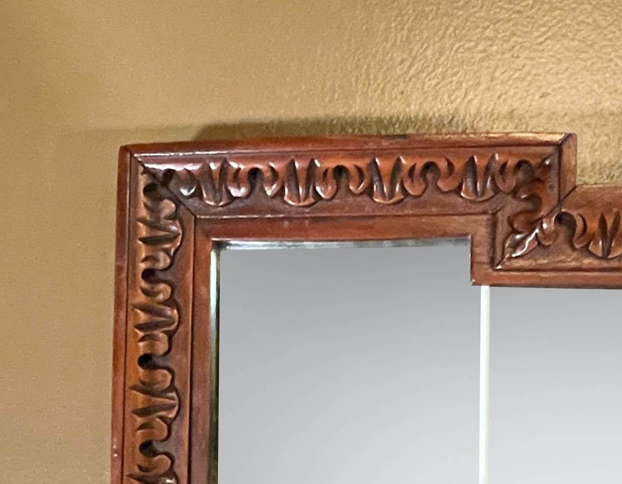 Carved Vintage Mahogany Mirror For Sale at 1stDibs