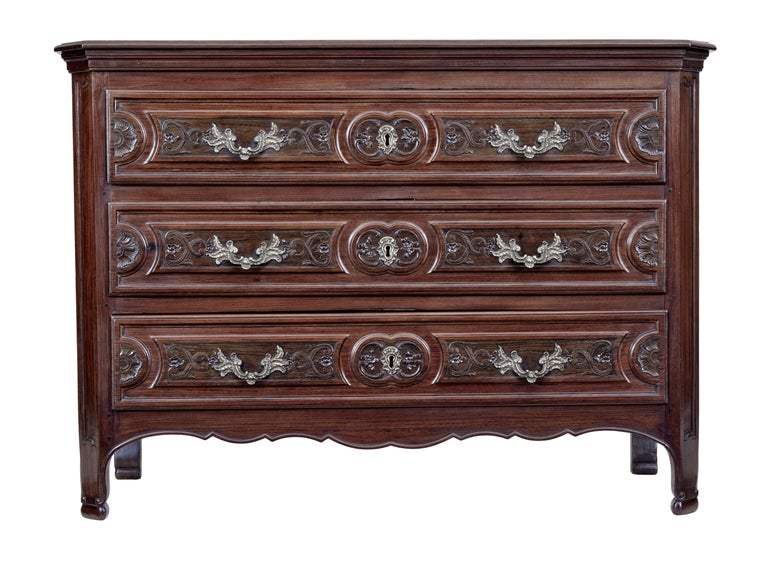 Carved Walnut 19th Century French Provincial Commode For Sale at 1stDibs