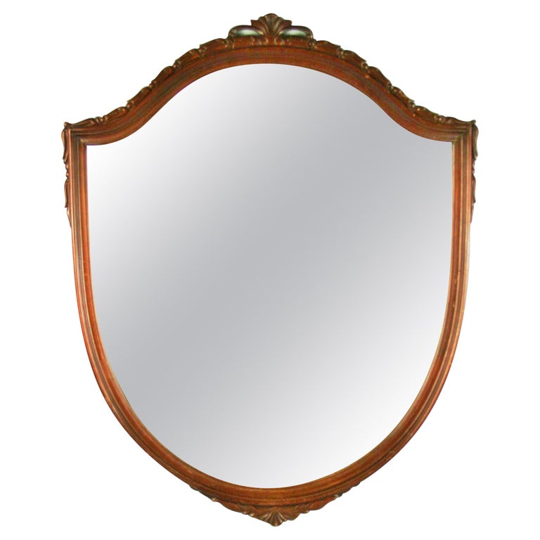 Carved Walnut Arch Top Mirror For Sale at 1stDibs