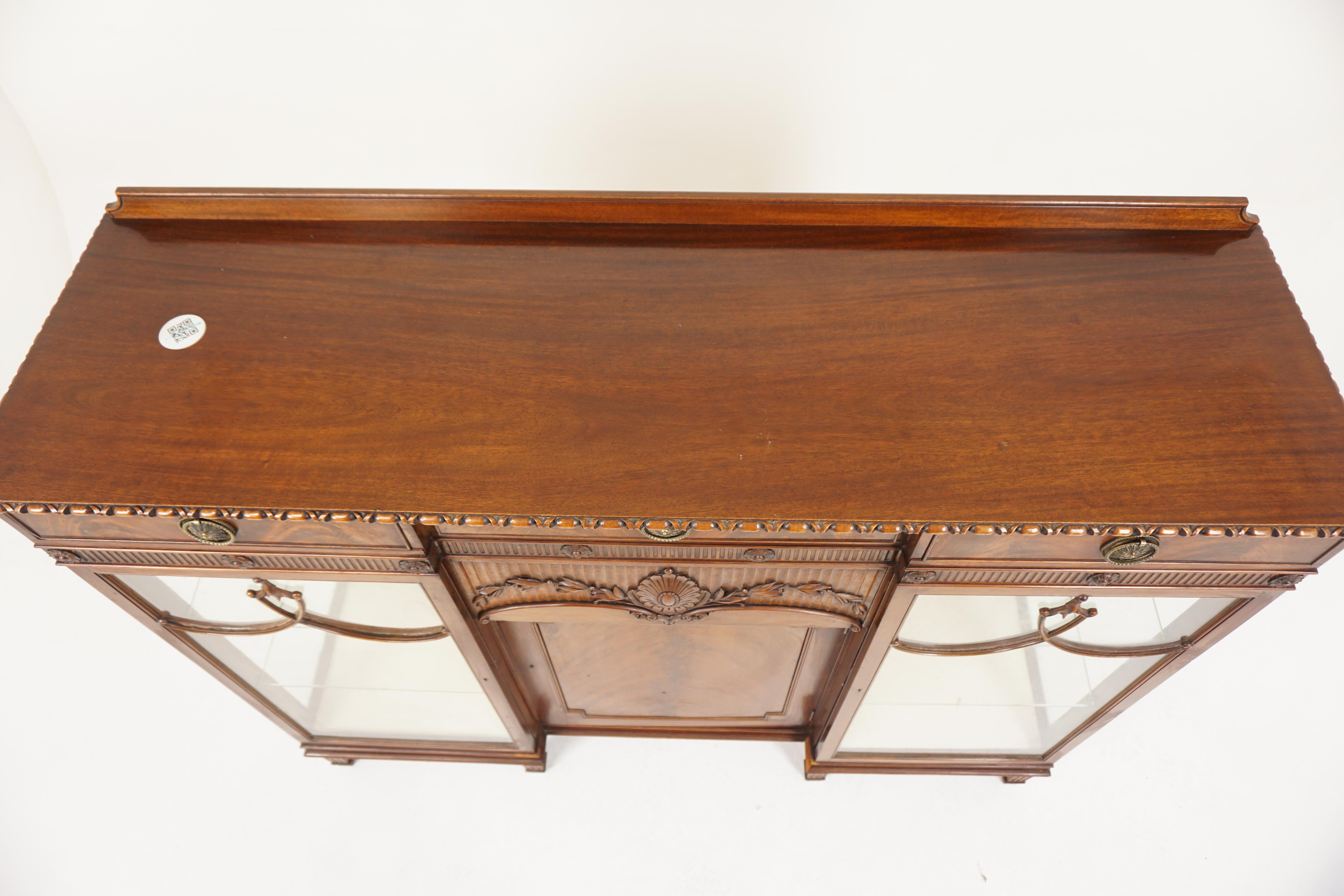 Carved Walnut Display Cabinet, China Cabinet, Scotland 1900, H877 For Sale at 1stDibs