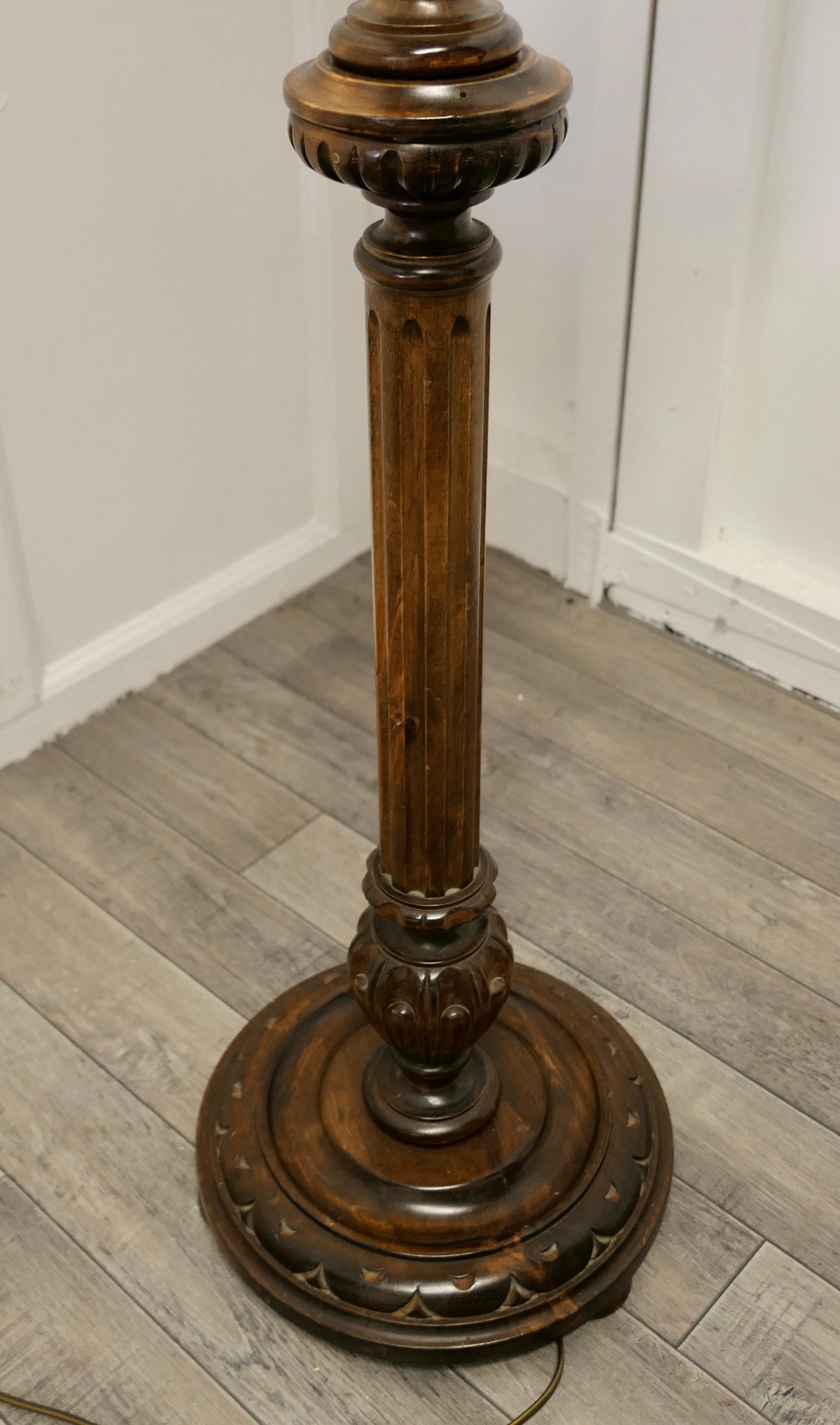 Carved Walnut Floor Standing or Standard Lamp at 1stDibs