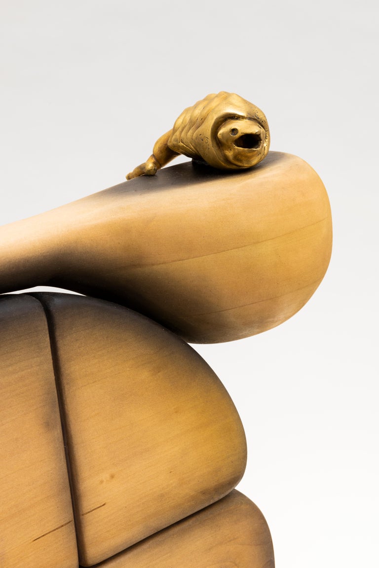 Carved Wood and Bronze Sculptural Chair by Ryan Decker For Sale at 1stDibs