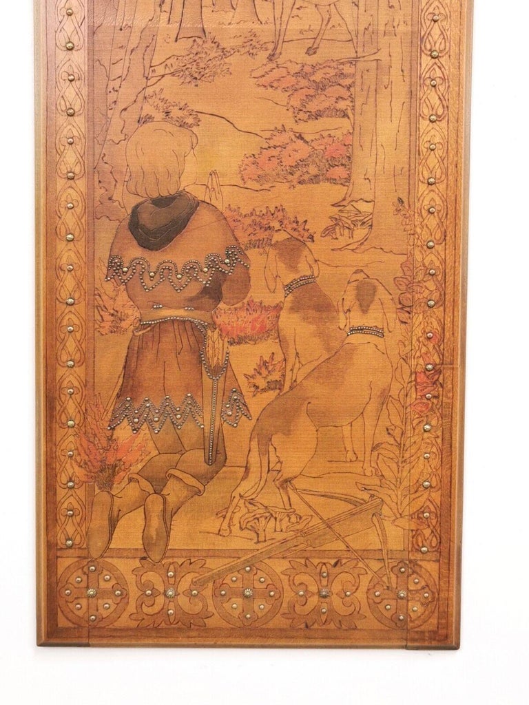 Carved Wood Art Nouveau Religious Wall Panel Alphonse Mucha Style For ...