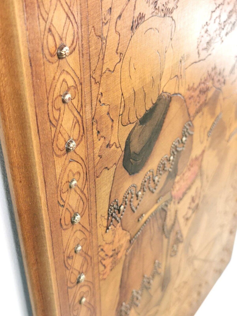 Carved Wood Art Nouveau Religious Wall Panel Alphonse Mucha Style For ...