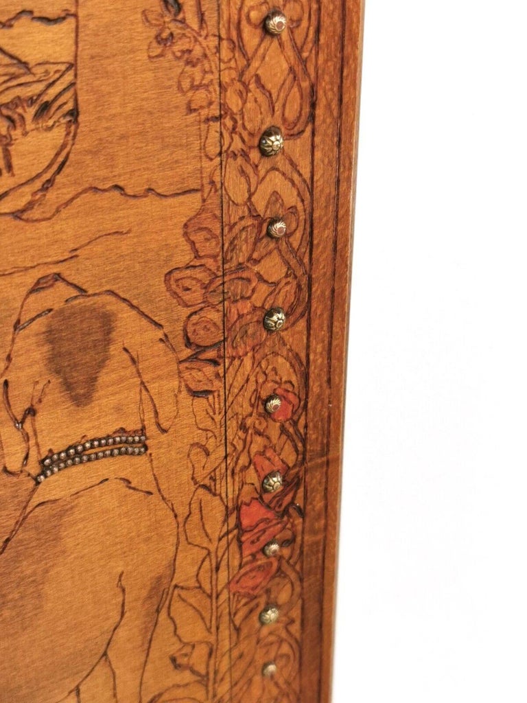 Carved Wood Art Nouveau Religious Wall Panel Alphonse Mucha Style For ...