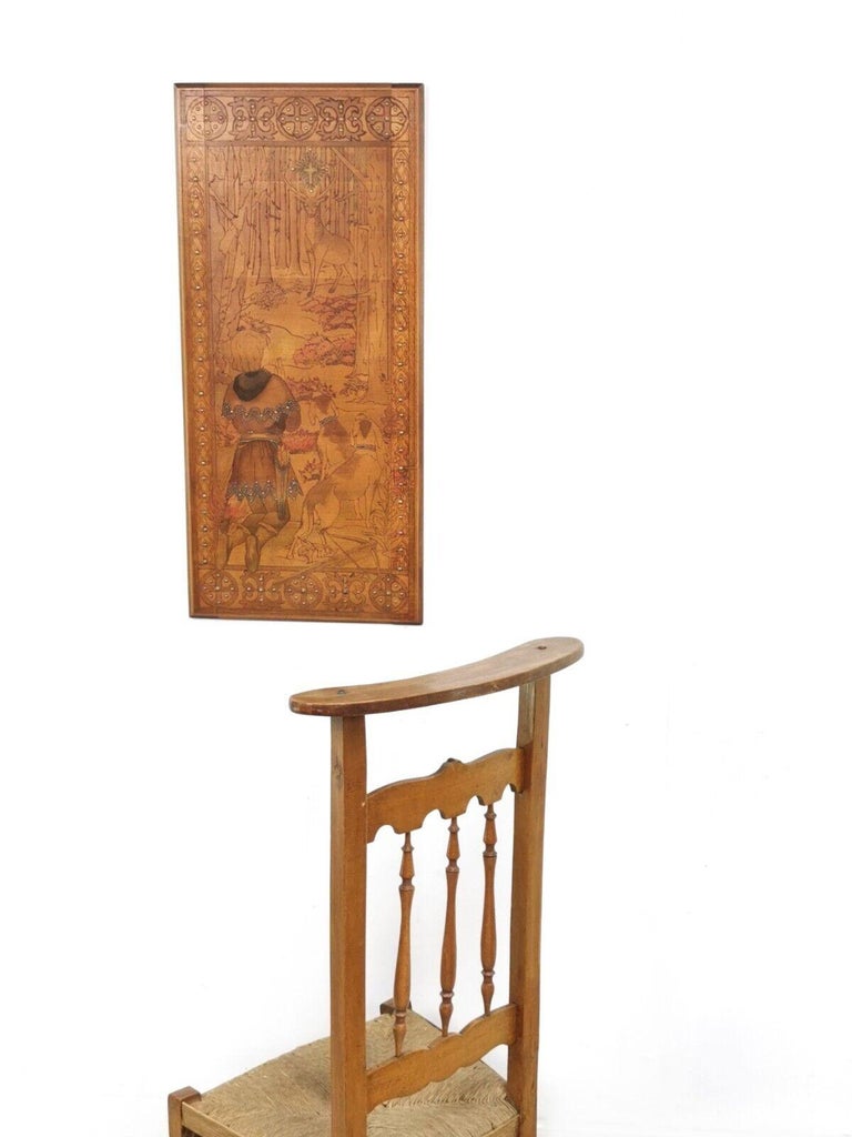 Carved Wood Art Nouveau Religious Wall Panel Alphonse Mucha Style For ...