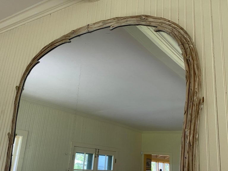 Carved Wood Birch Branch Mirror at 1stDibs