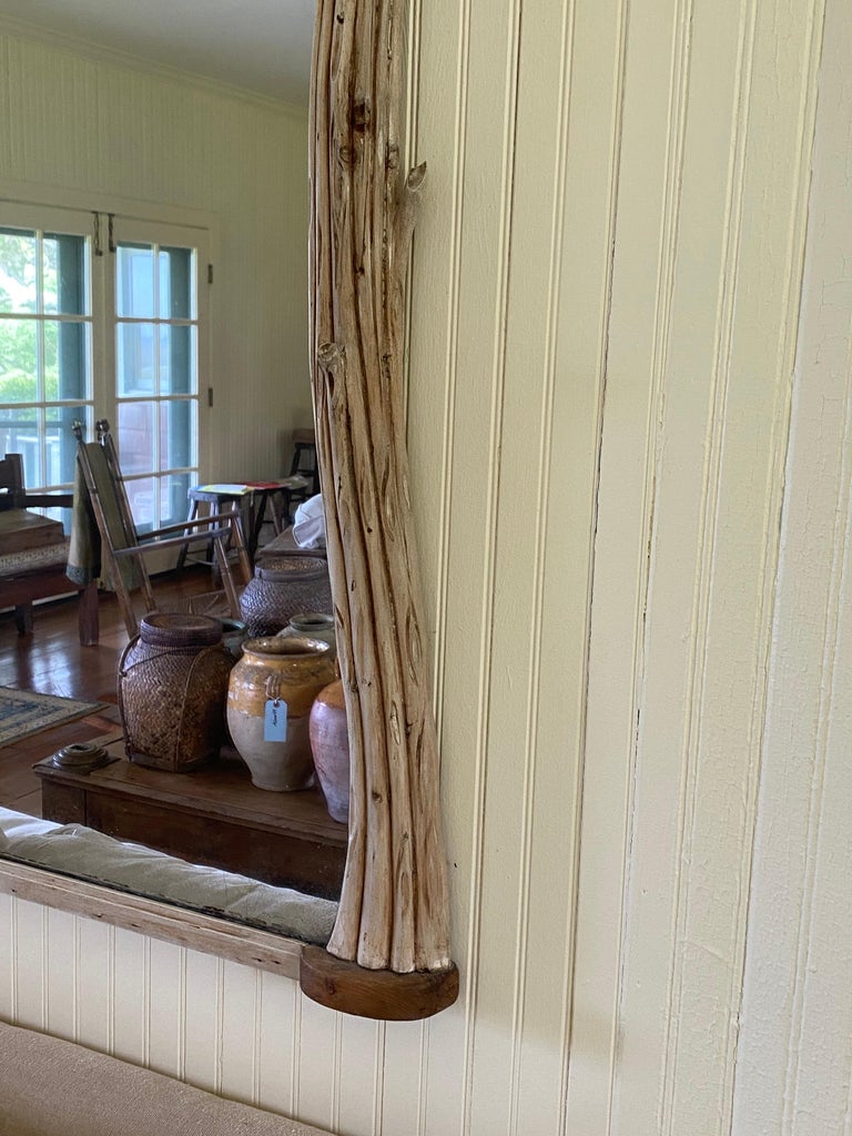 Carved Wood Birch Branch Mirror at 1stDibs