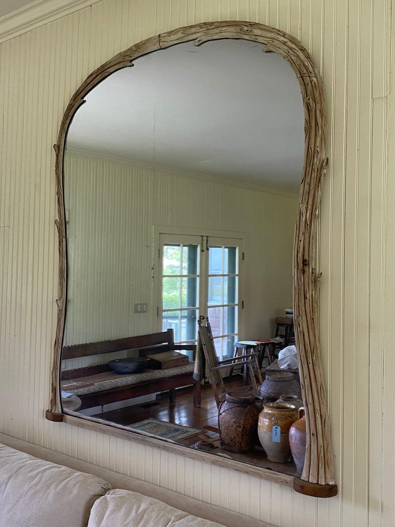 Carved Wood Birch Branch Mirror at 1stDibs