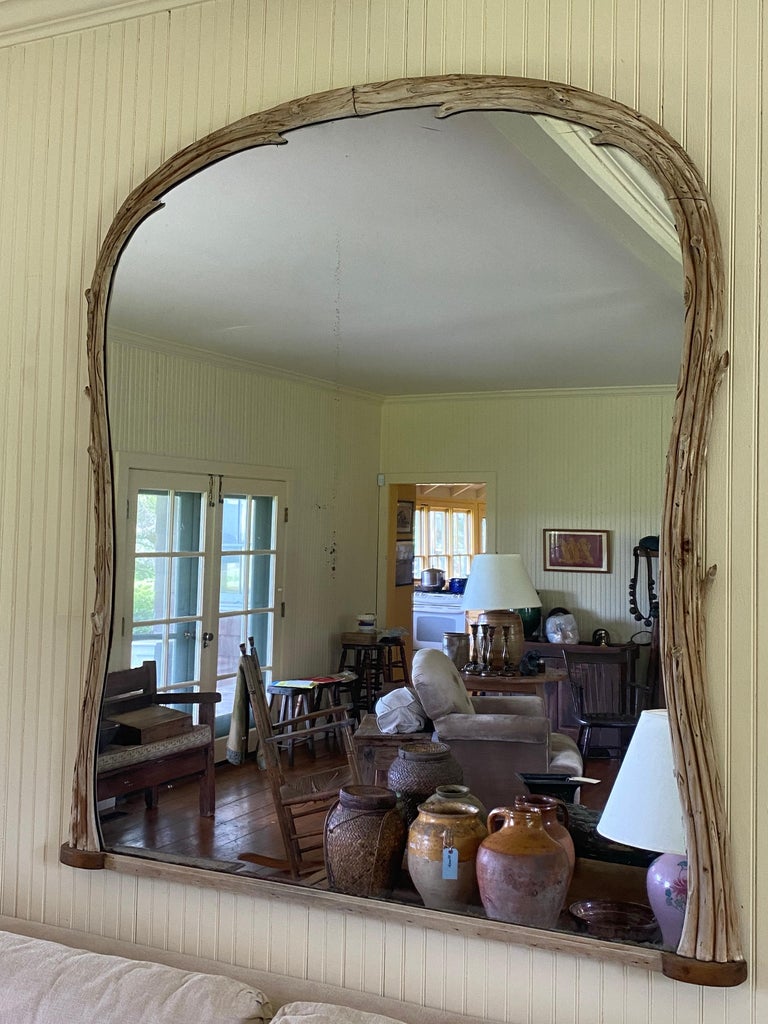 Carved Wood Birch Branch Mirror at 1stDibs