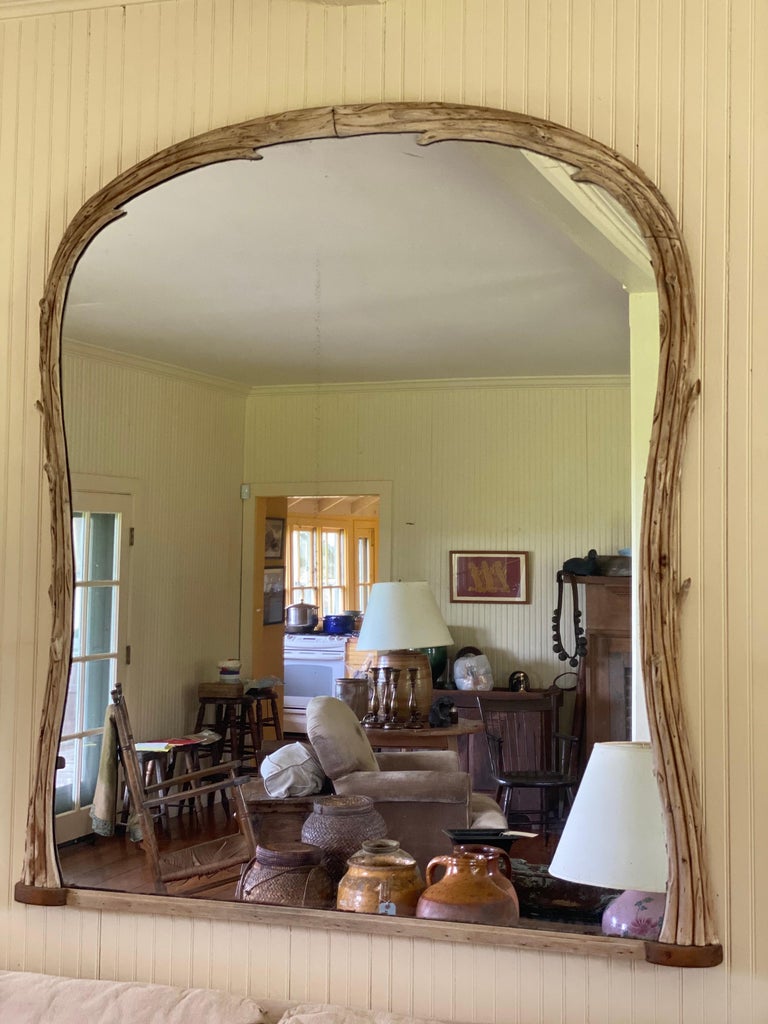Carved Wood Birch Branch Mirror at 1stDibs
