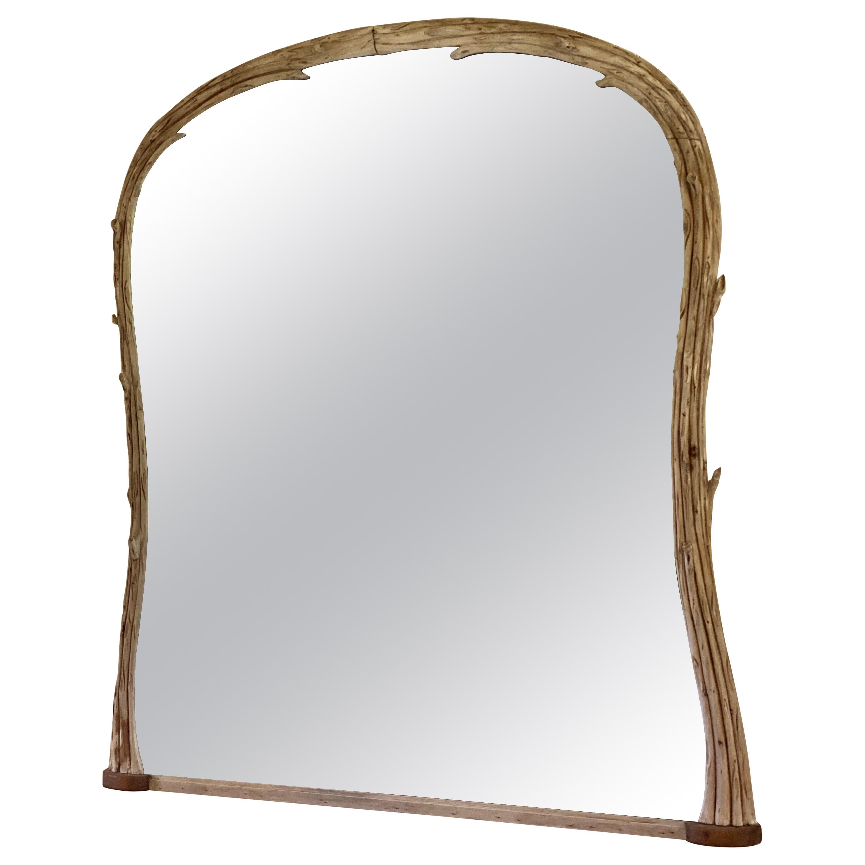 Carved Wood Birch Branch Mirror at 1stDibs