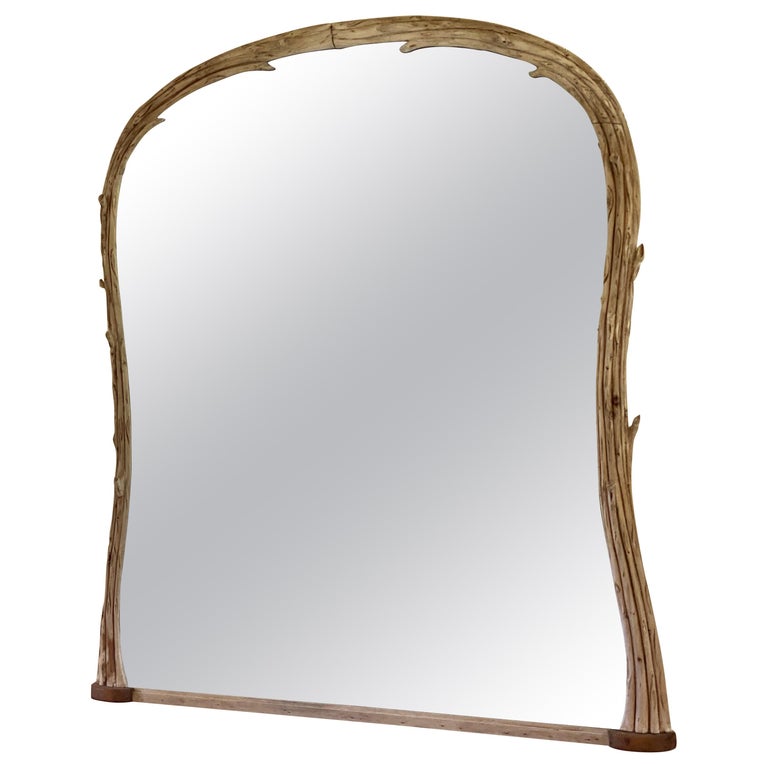 Carved Wood Birch Branch Mirror at 1stDibs
