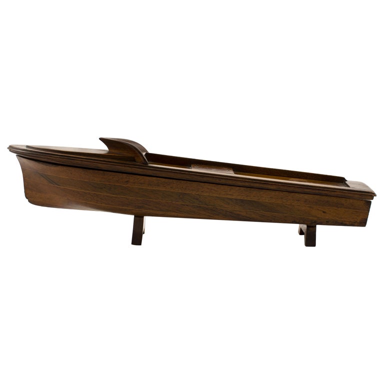 Carved Wood Boat Model, Denmark, circa 1930 at 1stDibs