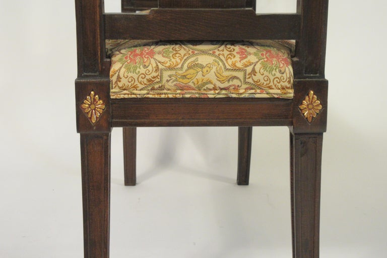 Carved Wood Classical Bench with Gilt Accents For Sale at 1stDibs