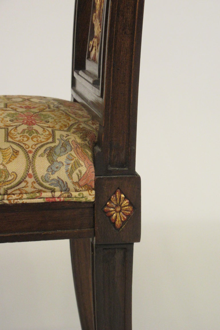 Carved Wood Classical Bench with Gilt Accents For Sale at 1stDibs