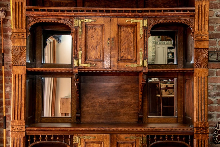 Carved Wood Craftsman's Bar Back at 1stDibs | carved wood bar